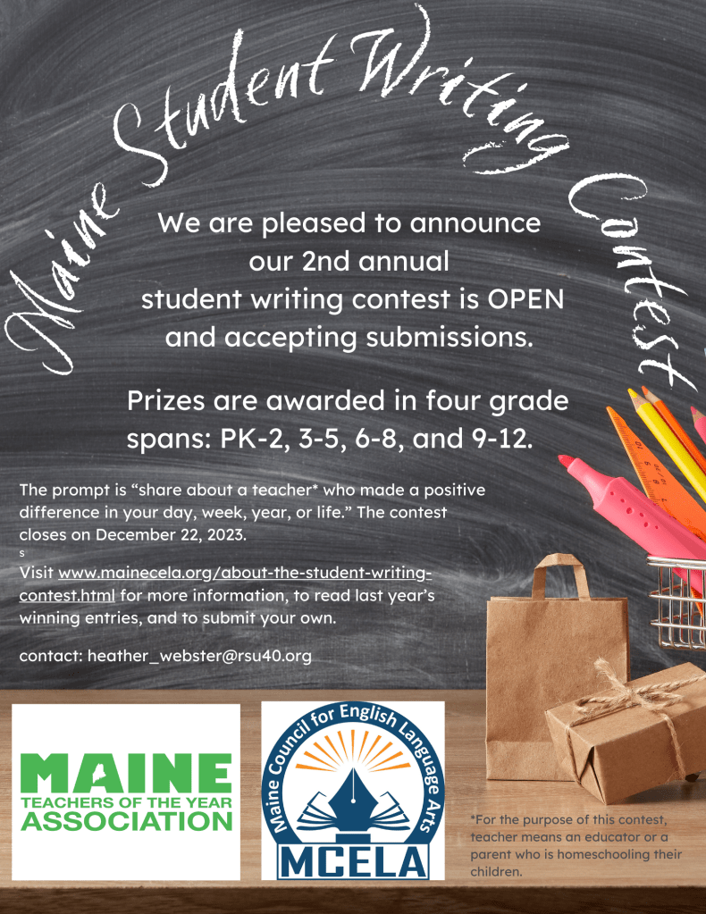 Maine Student Writing Contest: Share About a Teacher – Maine DOE Newsroom